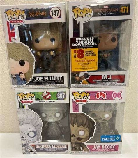 4 FUNKO Action Figures JOE ELLIOT GERTRUDE ELDRIDGE MJ JAY