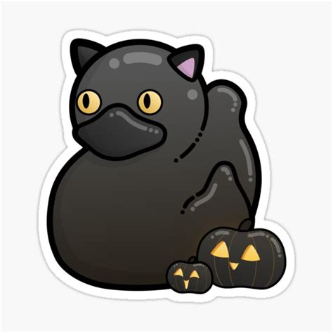 Black Kitty Ducky Cute Dark Cat Rubber Ducky Costume Sticker For