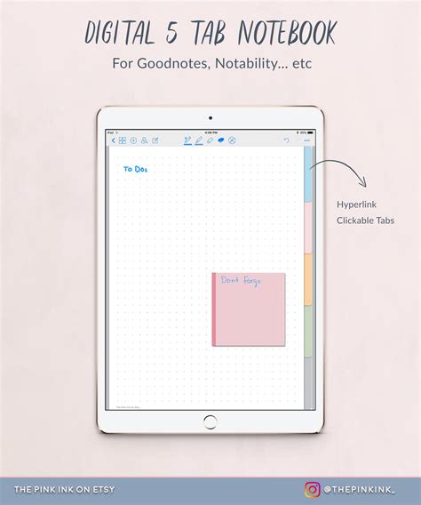 Dotted Grid Lined Digital Notebooks Bundle Subjects Tab Etsy Canada