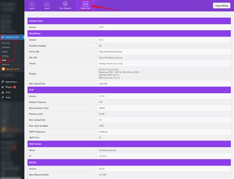 System Info Everest Forms