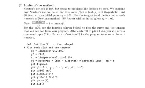 Solved Limits Of The Method Newton S Method Is Fast Chegg