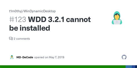 Wdd 3 2 1 Cannot Be Installed · Issue 123 · T1m0thyj Windynamicdesktop · Github