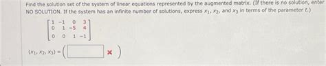 solved find the solution set of the system of linear