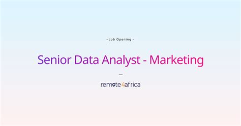 Remote Senior Data Analyst Marketing Job At Human Resource Services