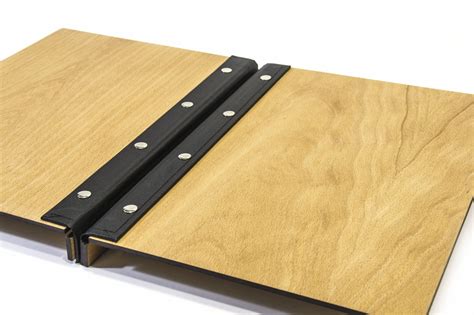 External Hinge Timber With Leather Portfolios Folders