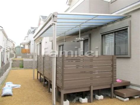 洗濯干し屋根 Ykkap ヴェクターテラス屋根ベクター 1階用 F型フラット屋根 物干し 目隠しフェンス塀 エクスタイル アーバンフェンス