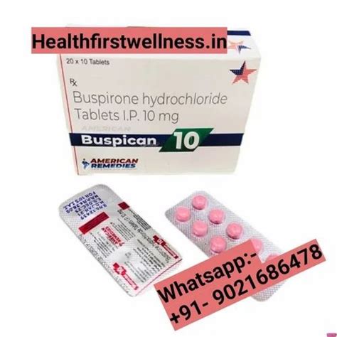 Buspirone Hydrochloride Tablet IP 10 Mg Treatment Anxiety At Rs 300