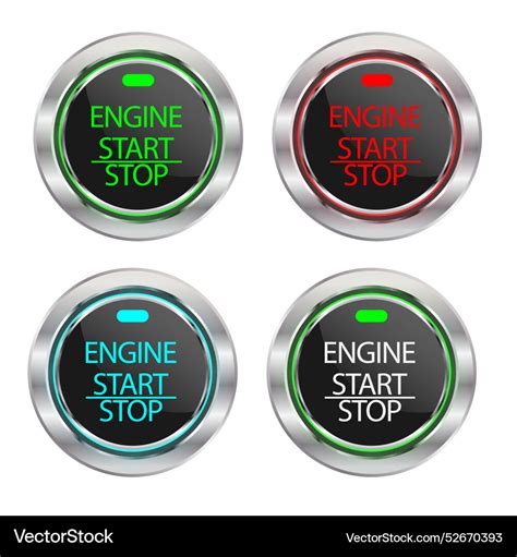 Set Off The Engine Start Stop Button For Vehicle Vector Image