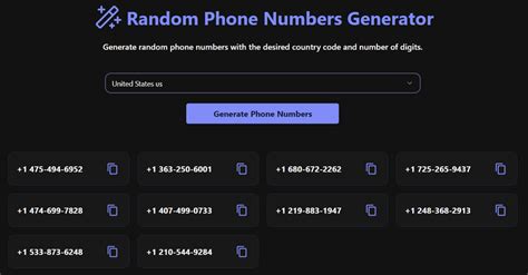 Random Phone Numbers Generator Quick Random Phone Numbers