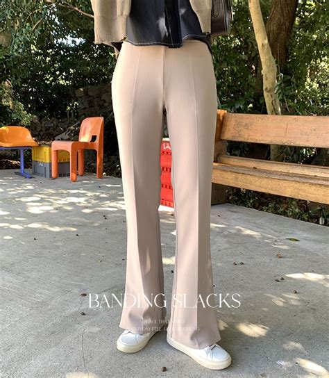 삐뽕언니 히든밴딩 비안 슬랙스 밴딩팬츠3color 부츠컷 사계절 레직기 밑단트임 절개 슬림핏 봄신상 기모선택
