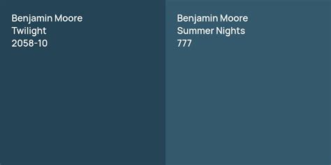 Benjamin Moore Twilight Vs Benjamin Moore Summer Nights Comparison