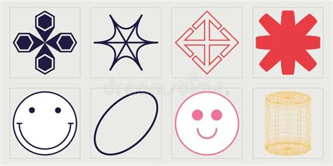 Vector Graphic Assets Set Big Collection Of Abstract Graphic Geometric Symbols Templates For