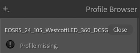 custom camera profiles missing from profile browse adobe product