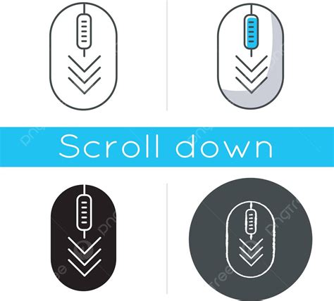 Scrolldown Mouse Icon With Website Pointer In Blackrgb Vector Concept
