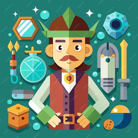 Flat Style Vector Gemologist Character Illustration Premium Ai