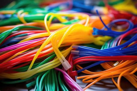 Premium AI Image Spaghetti Of Colorful Network Cables Connected To A