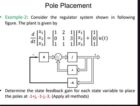Pole Placement Example 2 Consider The Regulator System Shown In Following Figure The Plant Is