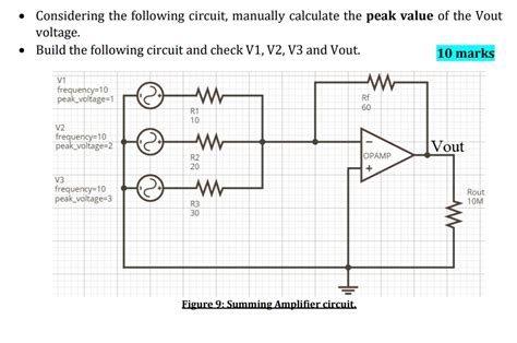 Solved Considering The Following Circuit Manually Calculate The Peak