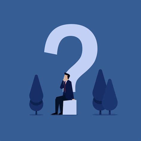 Premium Vector Business Flat Concept Businessman Sit Below Question