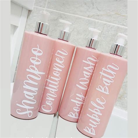 Pink Pump Bottles 500ml Personalised Reusable Bathroom Pump Etsy