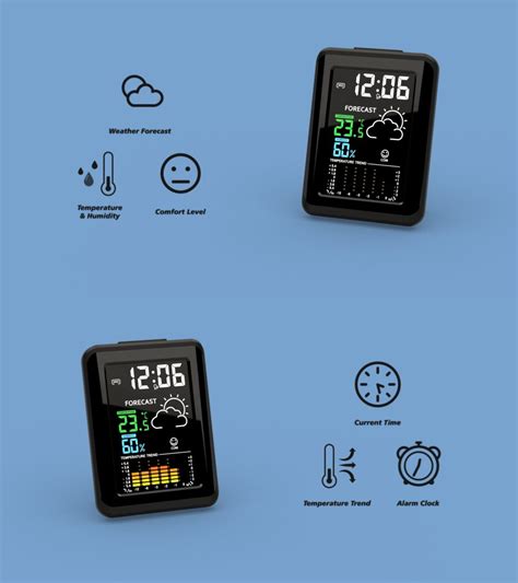 Color Alarm Clock With Weather Forecast Ewt 86195 Ewetime