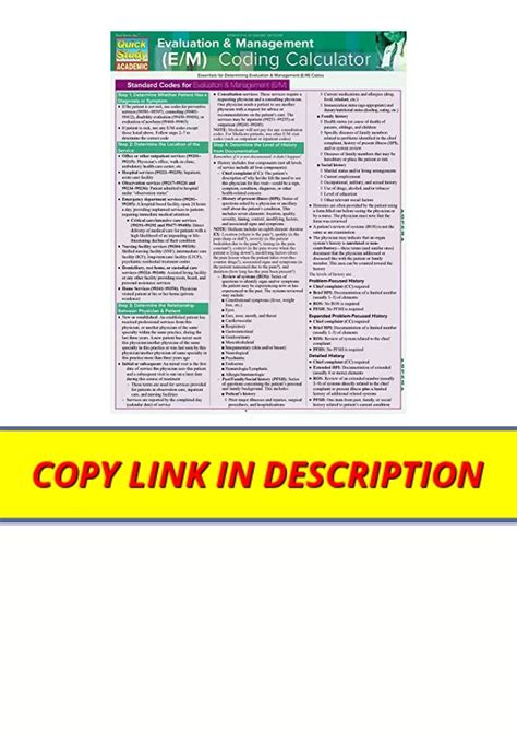 PPT Ebook Download Evaluation And Management E And M Coding Calculator Quickstudy La