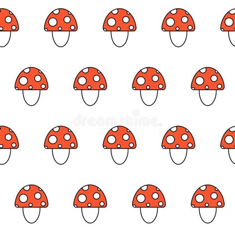 Retro Hippie Seamless Pattern Fly Agaric Vector Stock Vector