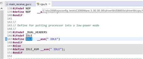 Tms320f280039c Clash Of Symbol Idle In Devicesupport Of C2000 Ware 5000 C2000