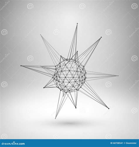 Wireframe Mesh Polygonal Sphere Stock Vector Illustration Of Lined