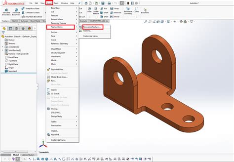 FEATURE RECOGNITION IN SOLIDWORKS SEACAD
