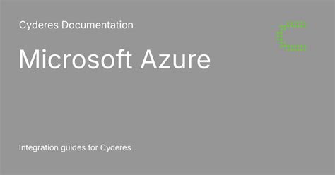 Microsoft Azure Cyderes Documentation