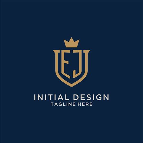 Ej Initial Shield Crown Logo 27475358 Vector Art At Vecteezy