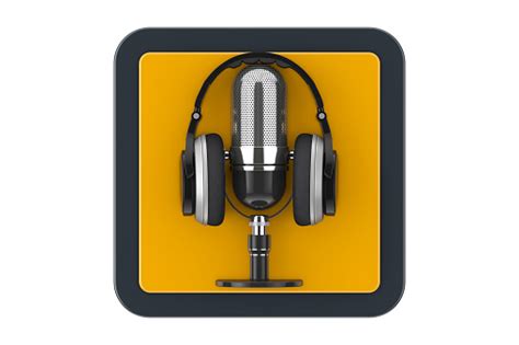 터치 포인트 웹 아이콘 버튼으로 복고풍 마이크와 블랙 모던 헤드폰 3d 렌더링 Dj에 대한 스톡 사진 및 기타 이미지 Dj