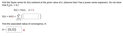 Solved Find The Taylor Series For Fx Centered At The Given