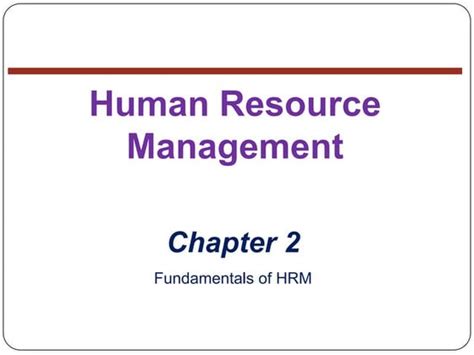 Chp 1 Introduction To Human Resource Management By Mohammad Ali Jaafar Phd Systems Mgmt Ppt