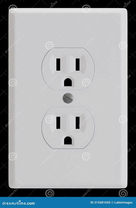 Electrical Socket Outlet With White Base Two Inputs With Three Pins