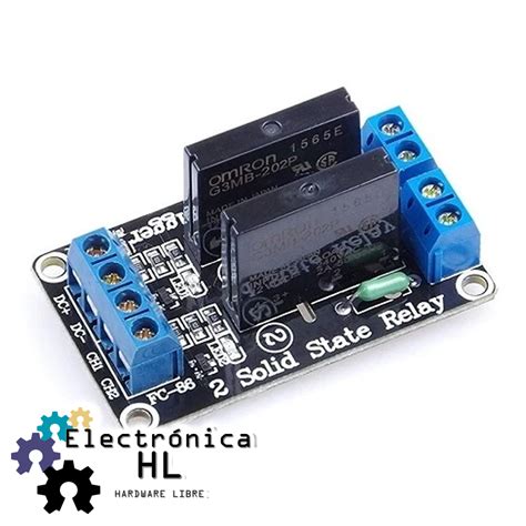 MODULO RELEVADOR DE ESTADO SOLIDO 2 CANALES 5V Electronica HL