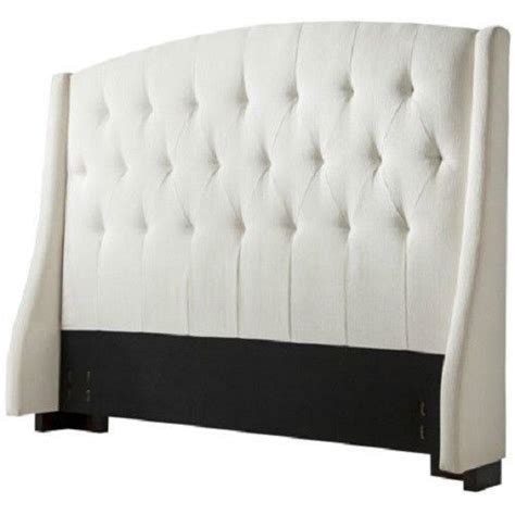 Fullqueen White Fabric Tufted Headboard Aptdeco