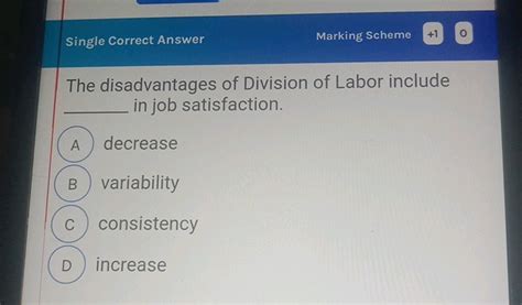 Single Correct Answer Marking Scheme The StudyX