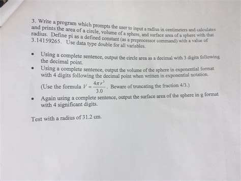 Solved Write A Program Which Prompts The User To Input A