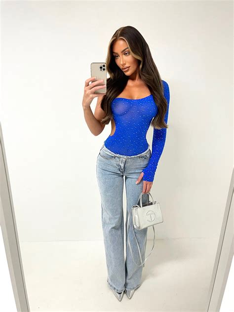 Abigail Diamanté Bodysuit Blue Sorelleuk