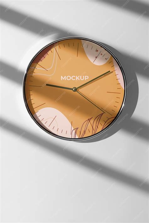 Premium Psd Wall Clock Mock Up Design With Shadow