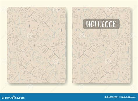Abstract Art Leaves Template For Notebook Cover Nature Environment Poster Design Stock Vector