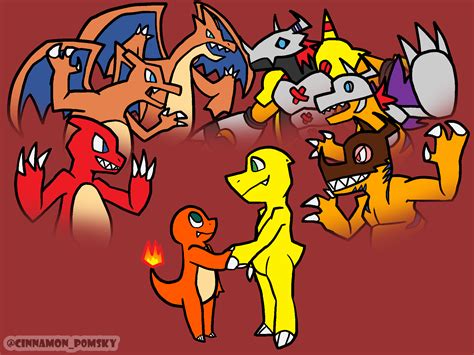 Agumon Charizard Charmander Charmeleon Greymon Mega Charizard Y