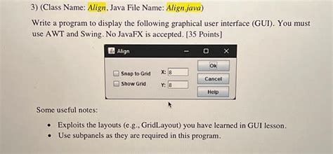 Solved 3 Class Name Align Java File Name Align Java Chegg