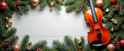 Christmas Themed Background With Violin Stable Diffusion Online