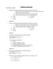 Problem Set 1 Answer Key 1 Pdf Problem Set 1 Answer Key MULTIPLE CHOICE 1 Which Of The