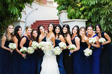 Navy Blue Bridesmaid Gowns