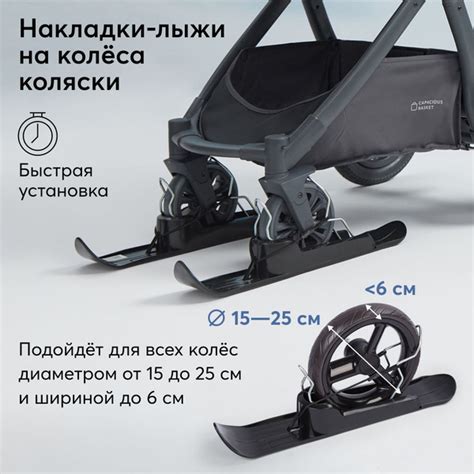 51007, Лыжи для детской коляски Happy Baby, универсальные, лыжи на ...
