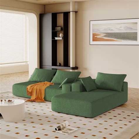 Latitude Run Canapé et méridienne modulaires en chenille de po de large Raahima Wayfair